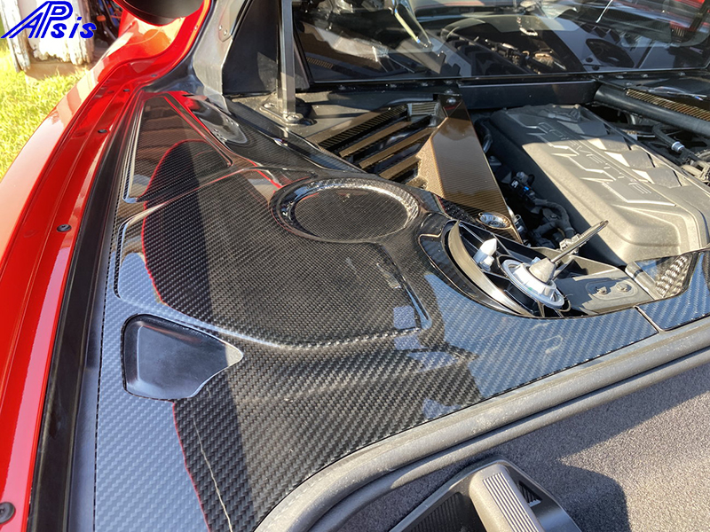 C8 Carbon Parts - Engine Bay Panels - Installed - apsisusa : apsisusa